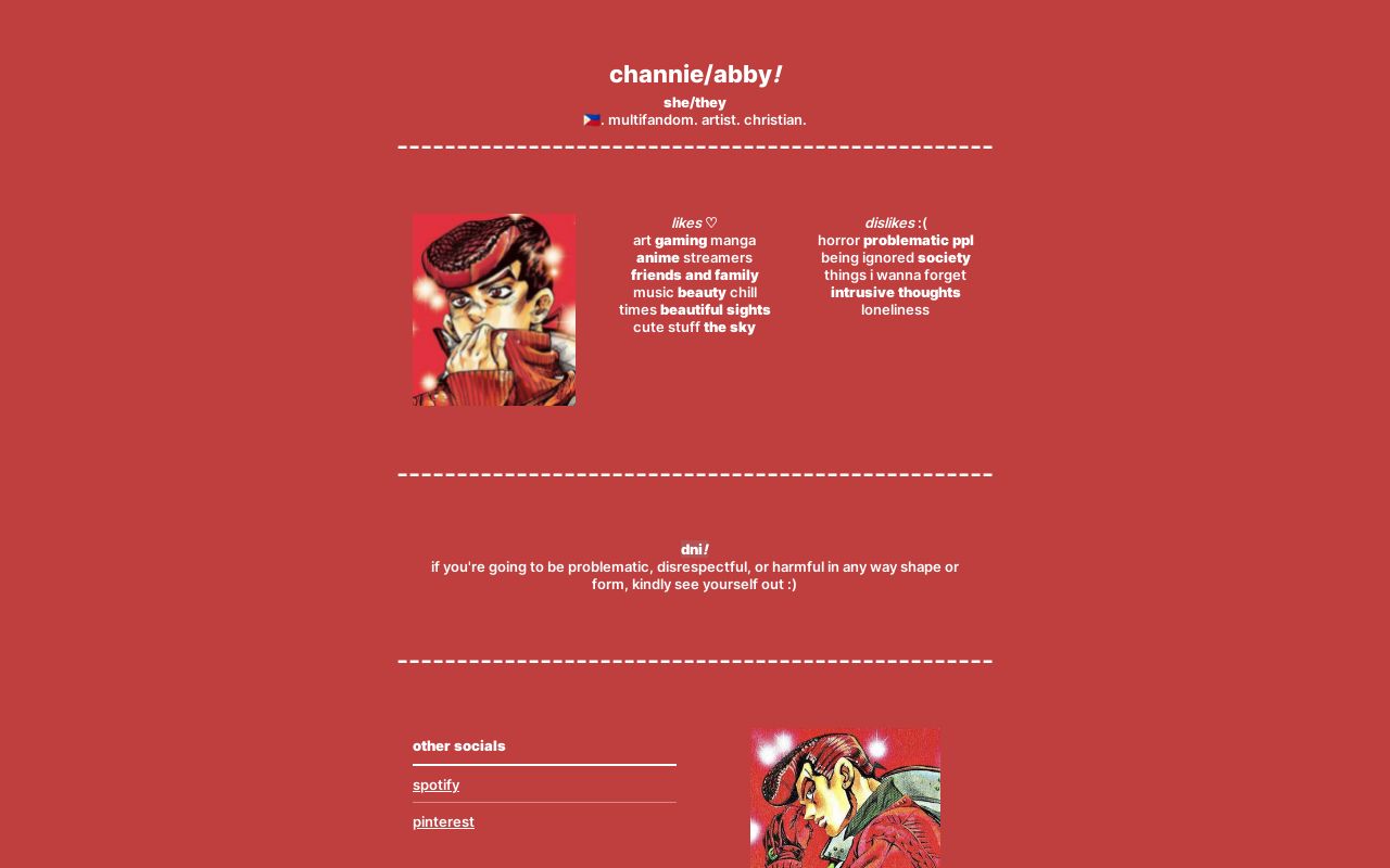 channie/abby's carrd!